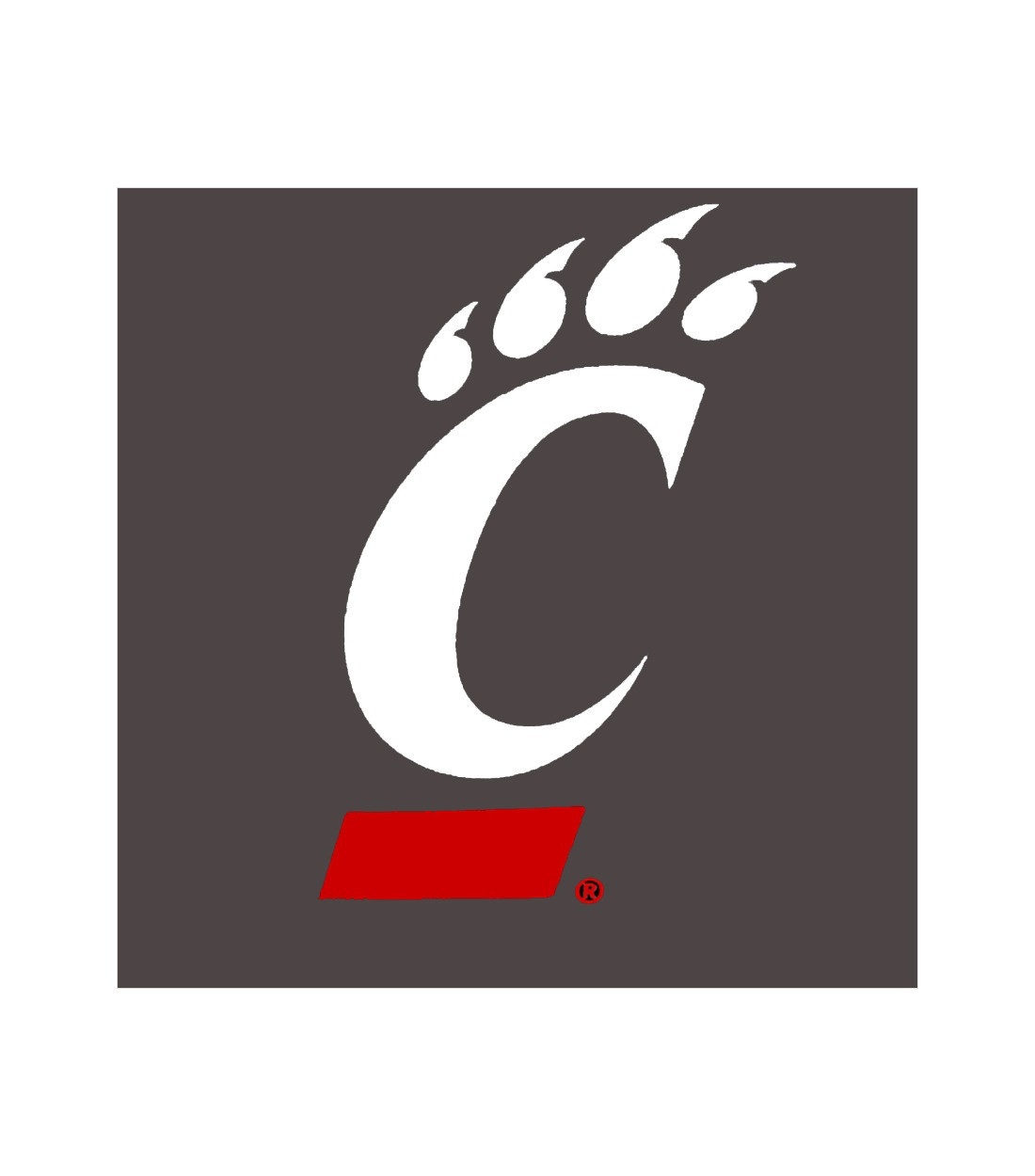 Cincinnati Bearcats Color Shock White C-Paw Decal